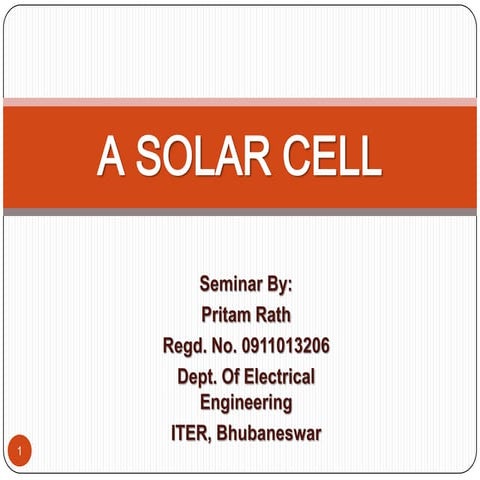 A solar cell | PPTX | Chemistry | Science