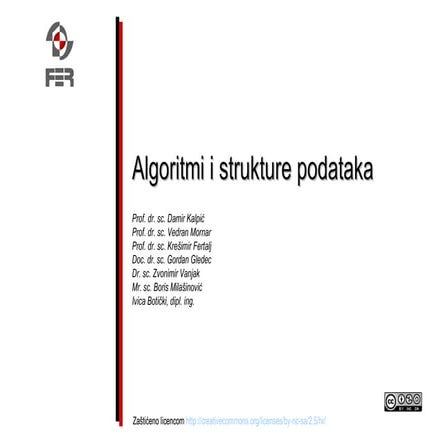Algoritmi i strukture podataka | PPT