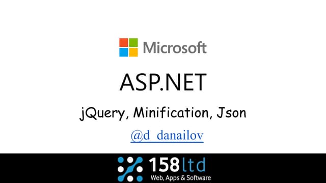 Aspnet Mvc Jquery Minification Json Ppt