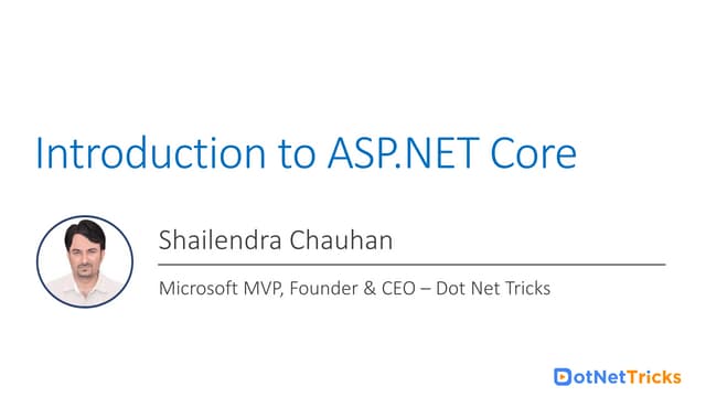 Getting Started Asp Core Training Tutorial Beginner To Advance Ppt