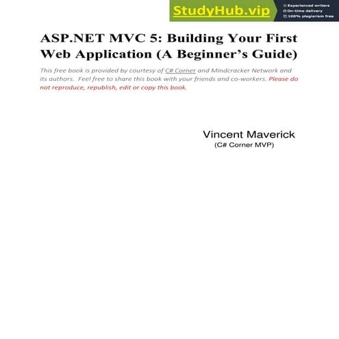Aspnet Mvc 5 Building Your First Web Application A Beginner S Guide Pdf