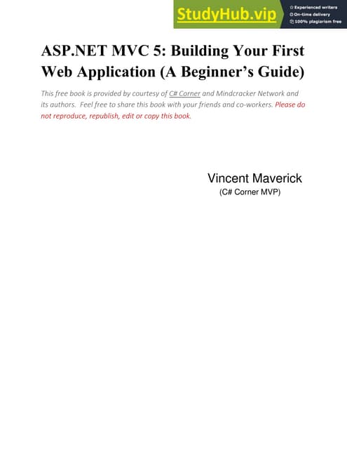 Aspnet Mvc 5 Building Your First Web Application A Beginner S Guide Pdf