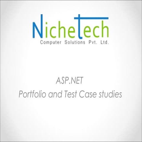 Asp.net Developers portfolio and case study NicheTech | PPT