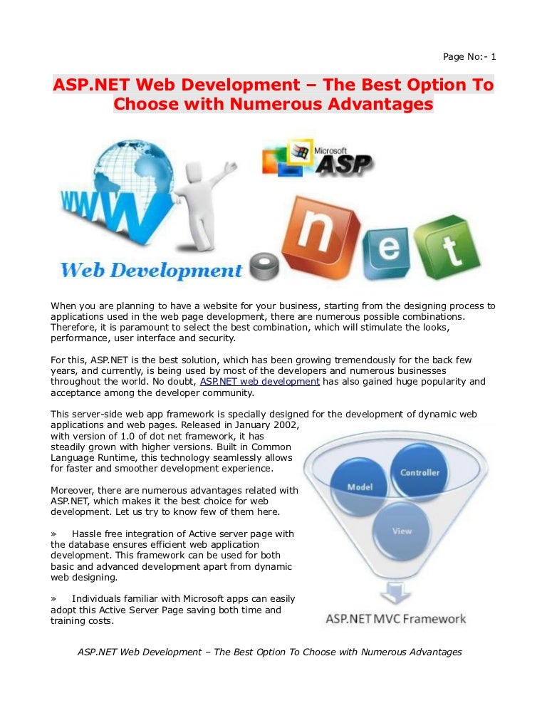 Aspnet Web Development The Best Option To Choose With Numerous Adv 1413