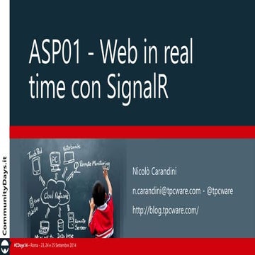 Web in real time con signalR | PPTX | Web Development | Internet