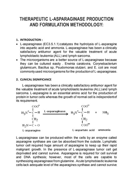 Isolation of l asparaginase | PPT