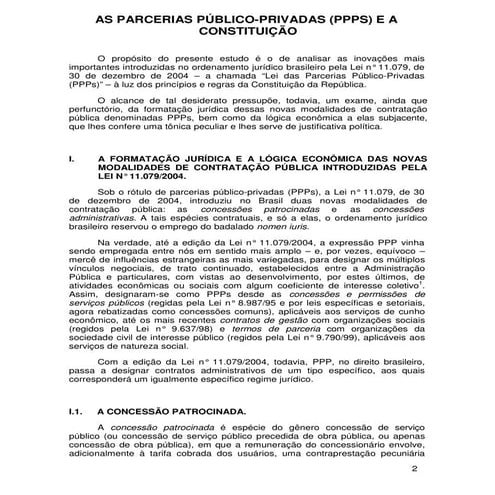 As Parcerias Público Privadas Ppps E A Pdf