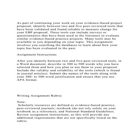 As part of continuing your work on your evidence-based project p.docx