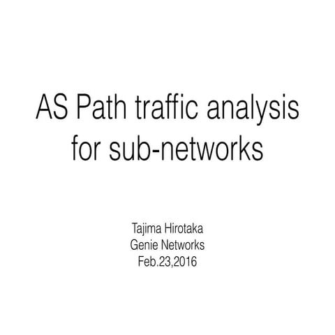 AS Path traffic analysis for Sub-networks | PDF