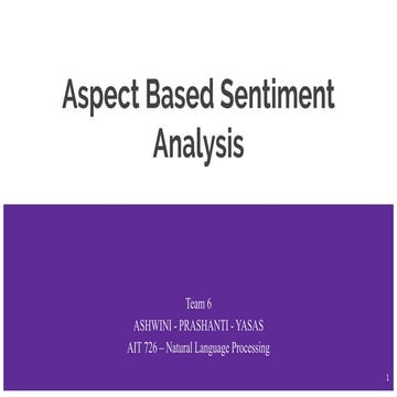 Aspect Based Sentiment Analysis Ppt 1809