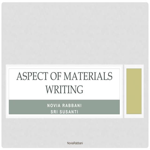 Aspect of materials writing | PPTX | Education