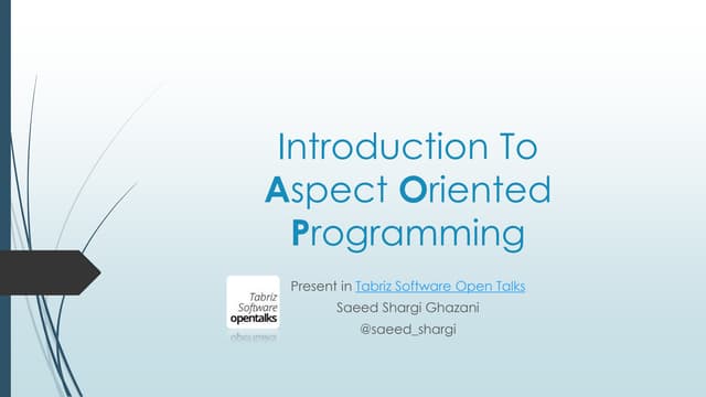 Introduction To Aspect Oriented Programming Ppt 3186