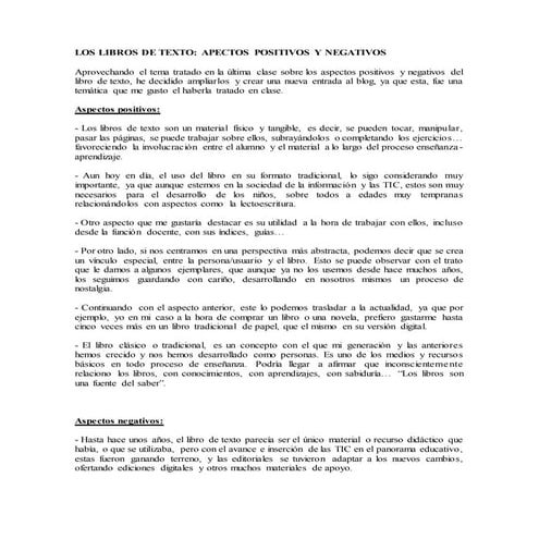 Aspectos positivos y negativos | DOCX