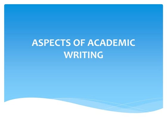 Aspect of materials writing | PPTX | Education