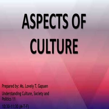 Aspects of culture | PPT