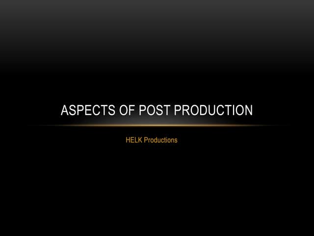 Introduction to post-production | KEY