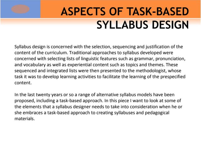Task based syllabus | PPTX