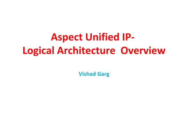 Aspect Unified IP Overview and Physical Architecture | PPTX