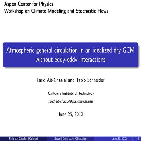 Atmospheric general circulation in an idealized dry GCM without eddy ...