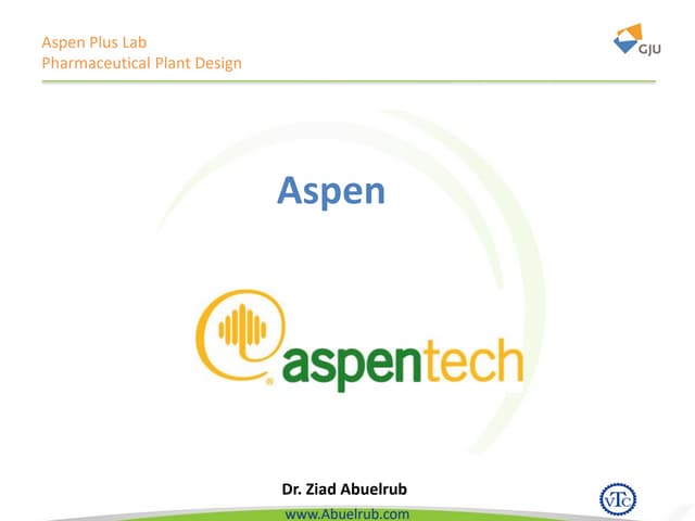 Fluid Packages used in Aspen HYSYS for Chemical Engineers | PPT