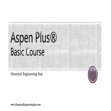 aspen plus intro pdf an introduction for begginners | PPT