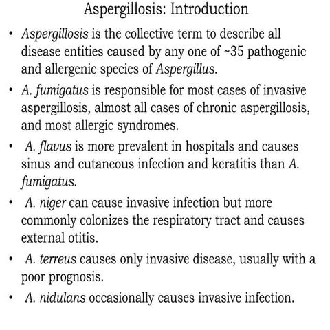 aspergilosis.pptx | Ear, Nose and Throat Conditions | Diseases and ...