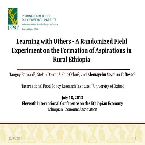 Learning with Others - A Randomized Field Experiment on the Formation of Aspirations in Rural ...
