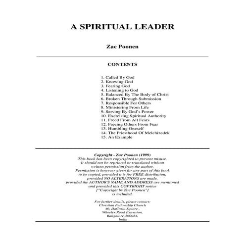 A Spiritual Leader | PDF