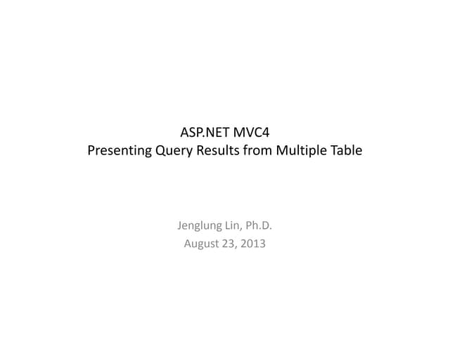 ASP.NET MVC4 Tutorial | PPT ASP.NET MVC4 Tutorial | PPT