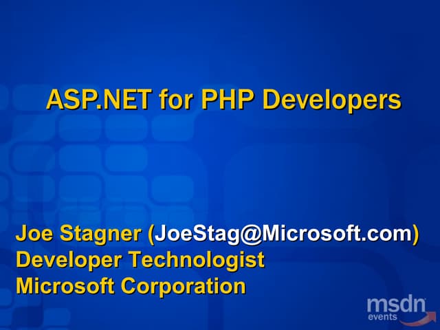 Aspnet For Php Developers Ppt 6441