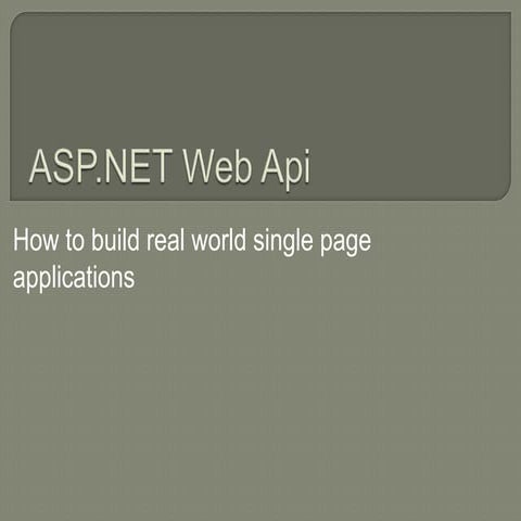 Real World Asp Net Webapi Applications Ppt