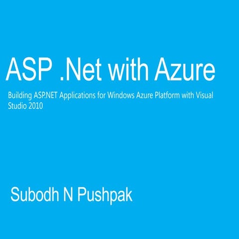 Windows Azure with ASP .Net MVC3 | PPTX