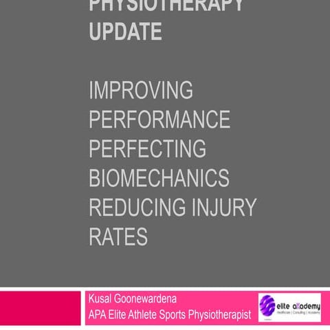 Improve Performance & Decrease Injury - A Sports Physiotherapy Update ...