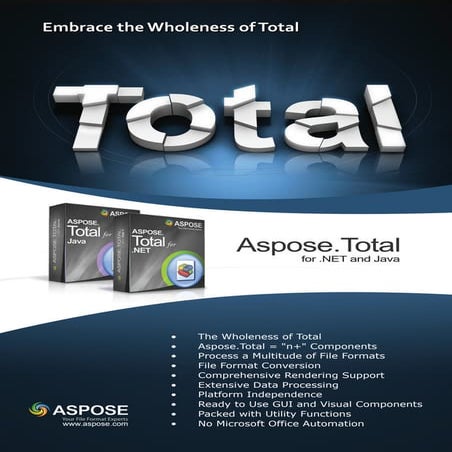 Aspose.Total for .NET and Java Brochure | PDF | Desktop Publishing ...