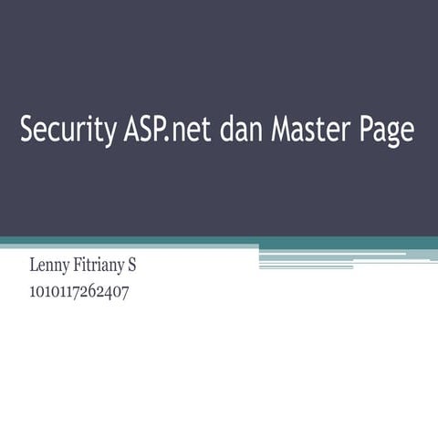 Asp security dan master page asp.net