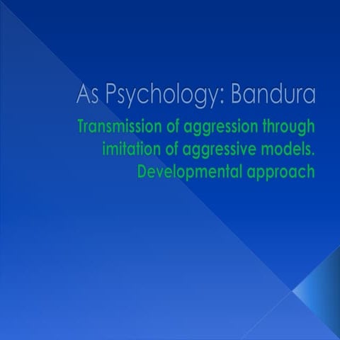 As psychology: Bandura | PPTX
