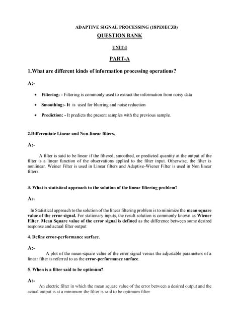 Lecture 08 The Lms Algorithm Signal Processing Pptx