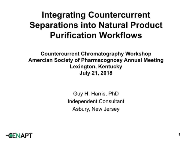 Integrating Countercurrent Separations Into Natural Product