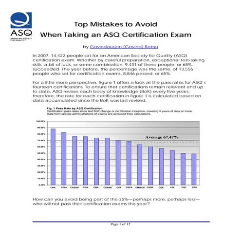 Asq certification-exam-pass-rate | PDF