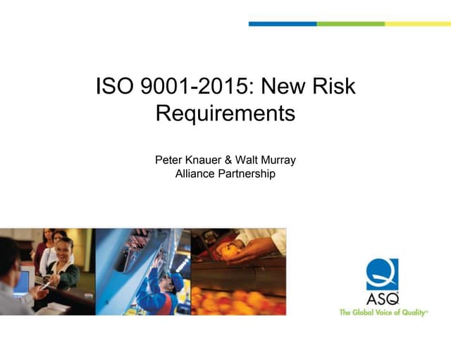 Risk opportunity analysis ISO 9001:2015 | PPTX