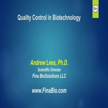 QC in Biotechnology | PPTX