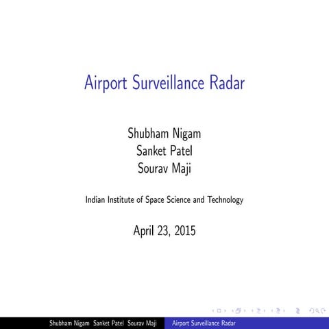 Airport Surveillance Radar (ASR) | PDF | Air Travel | Travel Type