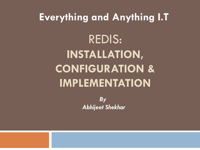 Redis Installation Configuration And Implementation Pdf Databases Computer Software And