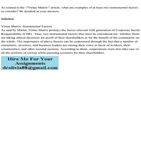 As related to the Virtue Matrix article, what are examples of at.pdf