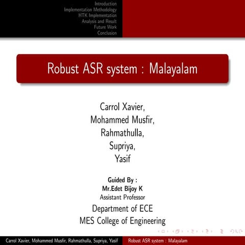 Robust ASR system : Malayalam | PDF
