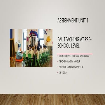 EAL Teaching at pre-school | PPTX