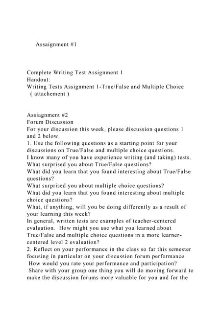 Assaignment #1Complete Writing Test Assignment 1 H.docx Assaignment #1Complete Writing Test Assignment 1 H.docx