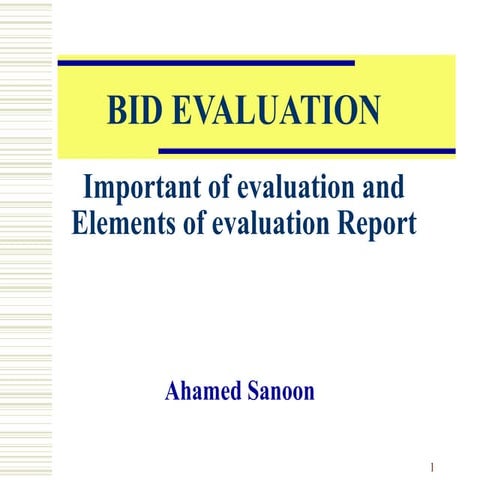 Bid Evaluation | PPT