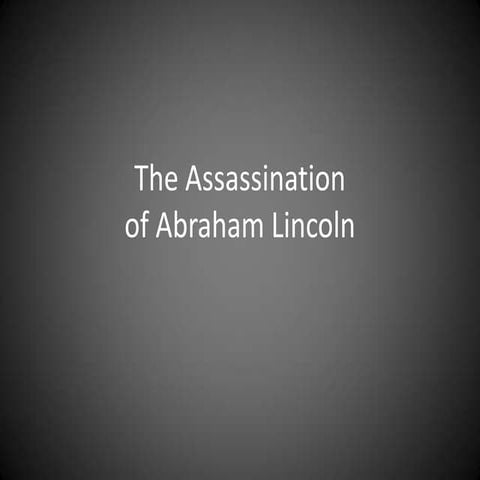 Assassination of abraham lincoln slides | PPTX