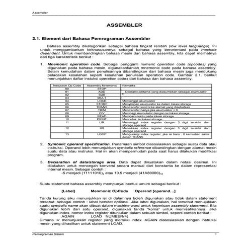 Assembler 1 | PDF